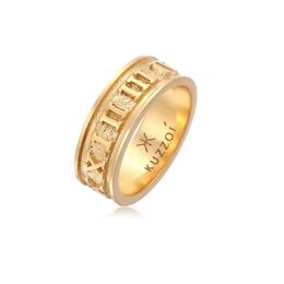 Kuzzoi Ring 925 Sterling Silber Zahlen, Zahl in Gold | Gr.: 64