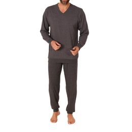 Normann Langarm Schlafanzug Pyjama B&uuml;ndchen - 86193 in anthrazit | Gr.: 54