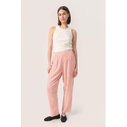 Soaked in Luxury Casual Hose SLBelira Relaxed fit in Hot Coral Stripes | Gr.: M