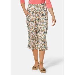 GOLDNER Attraktive Druckhose Louisa mit weichem Fall in wei&szlig; / bunt / gemustert | Gr.: 42