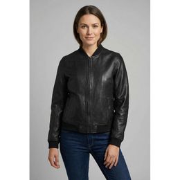 Mauritius Damen Lederjacke &raquo;MWBjella&laquo; mit Stehkragen, Rei&szlig;verschluss, Strickb&uuml;ndchen schwarz 4XL Trachtenmode