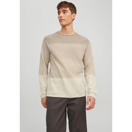 Jack & Jones Jack & Jones Herren &raquo;JJEHILL Einfarbiger Pullover mit angenehmem Tragegef&uuml;hl&laquo; unifarben, modisch, schmal, Baumwolle, Rundhals beige S