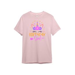 PAULGOS Kinder T-Shirt, Einhorn Birthday Girl in Rosa | Gr.: 164