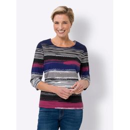 Sieh an! 3/4-Arm-Shirt in royalblau-schwarz-bedruckt | Gr.: 56