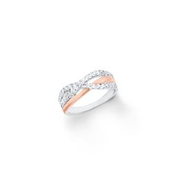 Amor Ring Silber 925, rhodiniert+ros&eacute;vergoldet in Bicolor | Gr.: 56