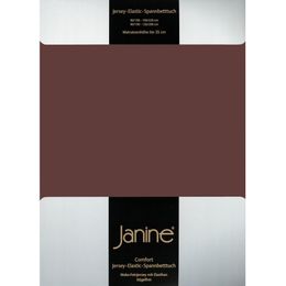 Janine Spannbetttuch Elastic Jersey 5002 in dunkelbraun | Gr.: 100 x 200