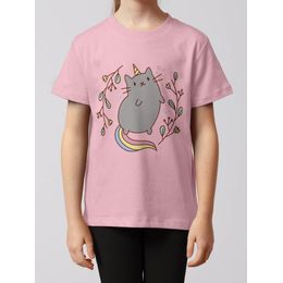 wat? Apparel T-Shirt Unicorn Cat in Rosa | Gr.: 122/128