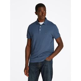 Tommy Hilfiger Herren &raquo;1985 SLIM POLO mit Piqu&eacute;-Struktur und Stickerei&laquo; meliert, casual, slim fit, Baumwollmix, Polokragen blau S