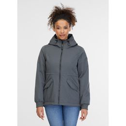 Ragwear Damen Outdoorjacke &raquo;DOWEY WARM&laquo; mit Kapuze leicht w&auml;rmende &Uuml;bergangsjacke mit hochschlie&szlig;endem Kragen und Kapuze grau XS (34)
