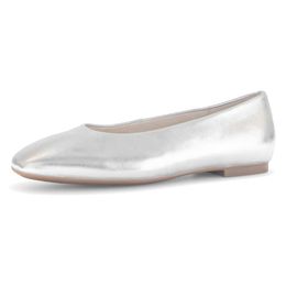 Gabor Damen Ballerina , Blockabsatz, Businessschuh, Flats, Bequemschuh in Karreeform silber 41