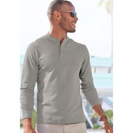 John Devin Herren Poloshirt &raquo;mit Stehkragen&laquo; Regular-Fit, aus Baumwoll-Piqu&eacute; grau S (44/46)
