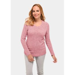 GOLDNER Femininer Ajourpullover aus hochwertigem Melange-Garn in ros&eacute; / melange | Gr.: 46