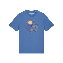 wat? Apparel T-Shirt Geometric Landscape 3 in Bright Blue | Gr.: 56