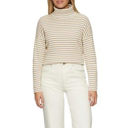 s.Oliver Damen s.Oliver Rollkragenpullover Rippstrick, im Streifen-Design beige 44