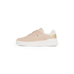 Tommy Hilfiger Damen Plateausneaker &raquo;ESSENT BASKET SNEAKER METALLIC&laquo; , Freizeitschuh, Halbschuh, Schn&uuml;rschuh mit seitlicher Logoflagge rosa 41