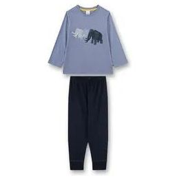 Schlafanzug Sanetta "Pyjama", Jungen, Gr. 116, bunt (blau), Obermaterial: 100% Baumwolle CO., Homewear-Sets Schlafanzug