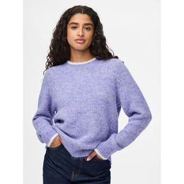 Pieces Damen Pieces Strickpullover &raquo;PCIVY LS O-NECK CONTRAST KNIT NOOS BC&laquo; wei&szlig; M