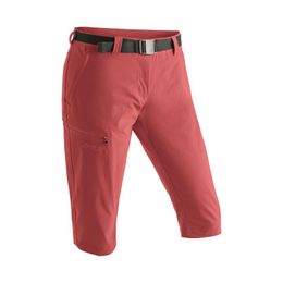 Maier Sports Damen Caprihose &raquo;Inara slim 3/4&laquo; Damen Wanderhose, atmungsaktive Outdoorhose, 3/4 Hose mit 3 Taschen rot 36, Normalgr&ouml;&szlig;en