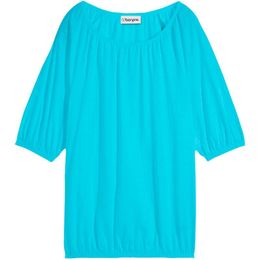 bonprix Damen bonprix T-Shirt &raquo;Shirt aus reiner Baumwolle&laquo; Ballonform, lockere Passform, Halbarm-Design, aus reiner Baumwolle blau 56/58 (XXXL)
