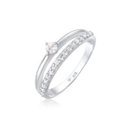 Elli Damen Fingerring &raquo;Zirkonia Solit&auml;r Verlobung 925 Silber&laquo; silber