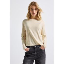 Street One Damen Street One Strickpullover mit U-Boot-Ausschnitt beige 38