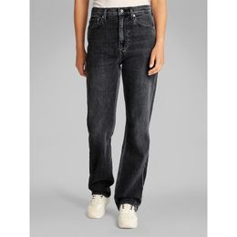 Calvin Klein Jeans Damen Straight-Jeans &raquo;HIGH RISE STRAIGHT&laquo; in schwarzer Waschung schwarz 31, L&auml;nge 30