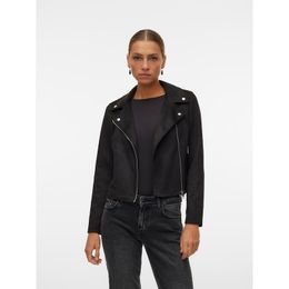 V&eacute;ro Moda Vero Moda Damen Bikerjacke &raquo;VMJOSE SHORT FAUX SUEDE JACKET GA NOOS&laquo; mit asymetrischem Rei&szlig;verschluss schwarz S