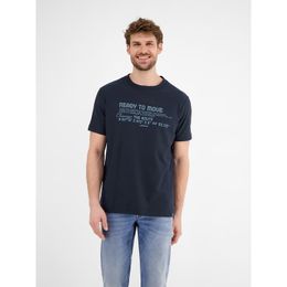 Lerros Herren Lerros T-Shirt mit Schriftzug blau L