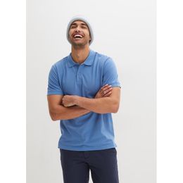 bonprix Herren bonprix Poloshirt &raquo;Piqu&eacute;-Poloshirt aus reiner Baumwolle&laquo; 1 Regular Fit, Kurzarm, aus hautfreundlicher Baumwolle blau 60/62 (XXL)