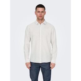 Only & Sons Only & Sons Herren ONLY & SONS &raquo;ONSCAIDEN LS STRIPE LINEN SHIRT 660 NOOS&laquo; beige M, N-Gr
