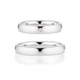 Bruno Banani Unisex Trauring &raquo;Schmuck Geschenk Ehering Hochzeit Damenring Herrenring&laquo; wahlweise mit oder ohne Brillant, Made in Germany silber