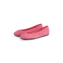 Tommy Hilfiger Damen Ballerina &raquo;TH HARDWARE SUEDE BALLERINA&laquo; , Flats, Businessschuh, Bequemschuh, Schlupfschuh mit TH-Logo pink 36