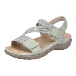 Rieker Damen Riemchensandale Sommerschuh, Sandalette, Keilabsatz, mit Gummiz&uuml;gen gr&uuml;n 40