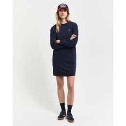 Gant Damen Sweatkleid &raquo;SHIELD C-NECK SWEAT DRESS&laquo; Shield Sweatkleid mit Rundhalsausschnitt blau M, N-Gr