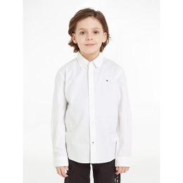 Tommy Hilfiger Jungen Langarmhemd &raquo;BOYS STRETCH OXFORD SHIRT L/S&laquo; Kinder bis 16 Jahre, Button-down-Kragen, Langarm, Logo-Flag wei&szlig; 7 (122), N-Gr