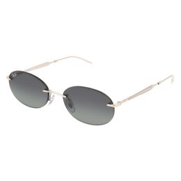 Ray-Ban RB3767 | Unisex-Sonnenbrille | Fassung: Randlos, Oval, Metall, Silber | Glasfarbe: Grau Verlaufend