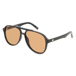 Le Specs TRAGIC MAGIC | Unisex-Sonnenbrille | Fassung: Vollrand, Pilot, Kunststoff, Schwarz | Glasfarbe: Braun