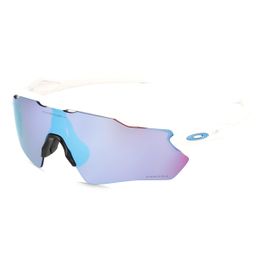 Oakley OO9208 RADAR EV PATH | Herren-Sonnenbrille | Fassung: Halbrand, Monoscheibe, Kunststoff, Wei&szlig; Gl&auml;nzend | Glasfarbe: Rose Verlaufend Mehrfarbig