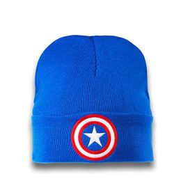 logoshirt Beanie 'Captain America &ndash; Logo' male Blue size One Size