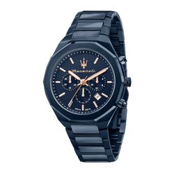 Maserati Analog Watch 'Stile' male Blue size One Size