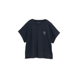 Tom Tailor Damen Loose Fit T-Shirt mit Print, blau, Uni, Gr. S