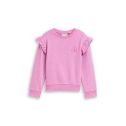 Tom Tailor M&auml;dchen Sweatshirt mit Volants, rosa, Uni, Gr. 92/98