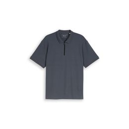 Tom Tailor Denim Herren Relaxed Fit Poloshirt mit Rei&szlig;verschluss, grau, Uni, Gr. XL