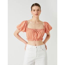KOTON Bluse Damen Gr&ouml;&szlig;e M orange / wei&szlig;