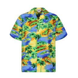Pacific Legend Button Up Shirt 'Krokodile' male Blue size XL