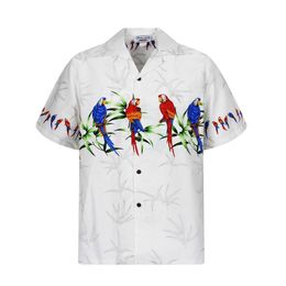 Pacific Legend Button Up Shirt 'Papagei' male White size XXL