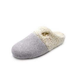THIES Mules 'THIES 1856 Organic Teddy Mix Slipper' female Grey size 38