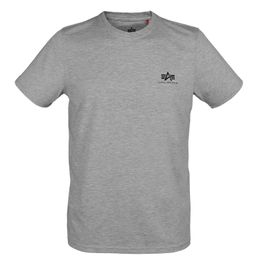 Alpha Industries Basic Alpha T-Shirt Small Logo (Sale) grey heather, Gr&ouml;&szlig;e L