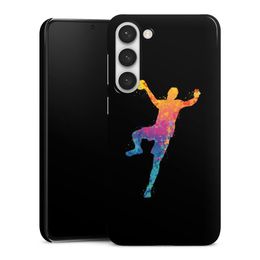 DeinDesign Galaxy S23+ Handy Premium Case Smartphone Handyh&uuml;lle Schutzh&uuml;lle gl&auml;nzend Colour Splash Handball Sports Premium Case