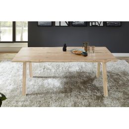 Baumkantentisch Esstisch Akazie Natur 180 x 90 cm Holzgestell Nele
